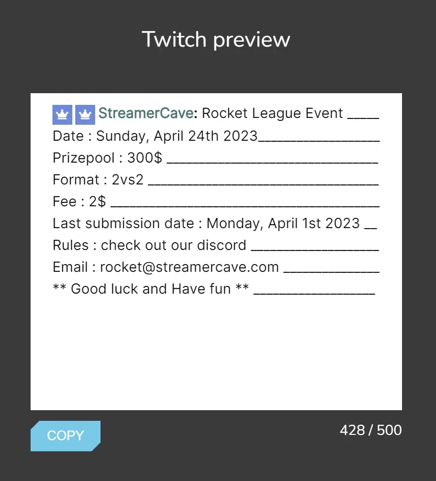 Streamer Cave - Tools for streamer